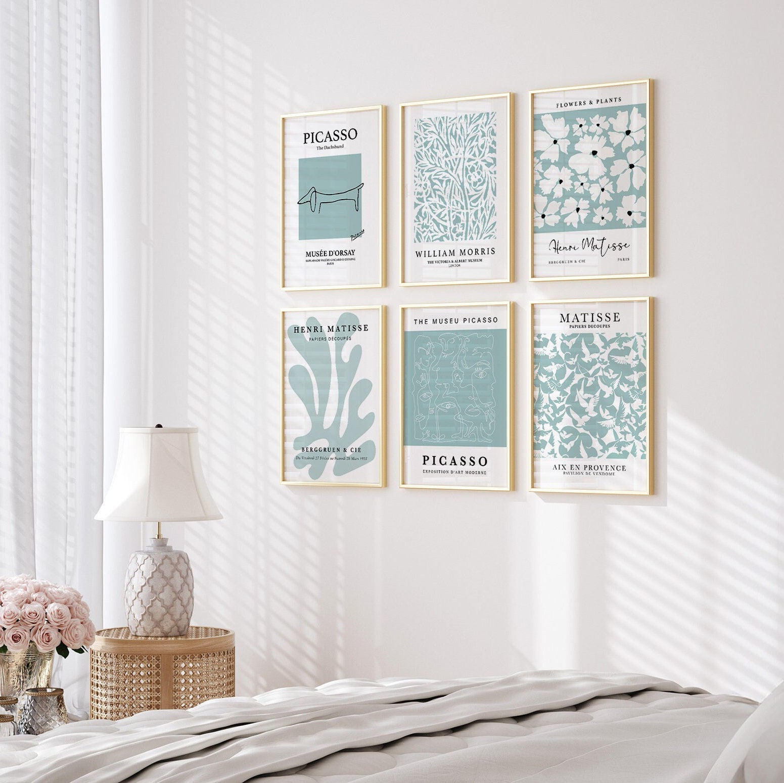 6 Teal Print Bundle, Teal Blue Wall Art, Modern Art Poster, Teal Green ...