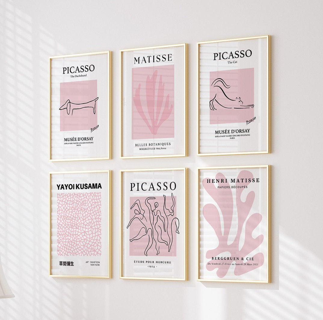 12 Pink Prints Bundle, Pink Wall Art, Modern Art Poster, Pastel Pink ...