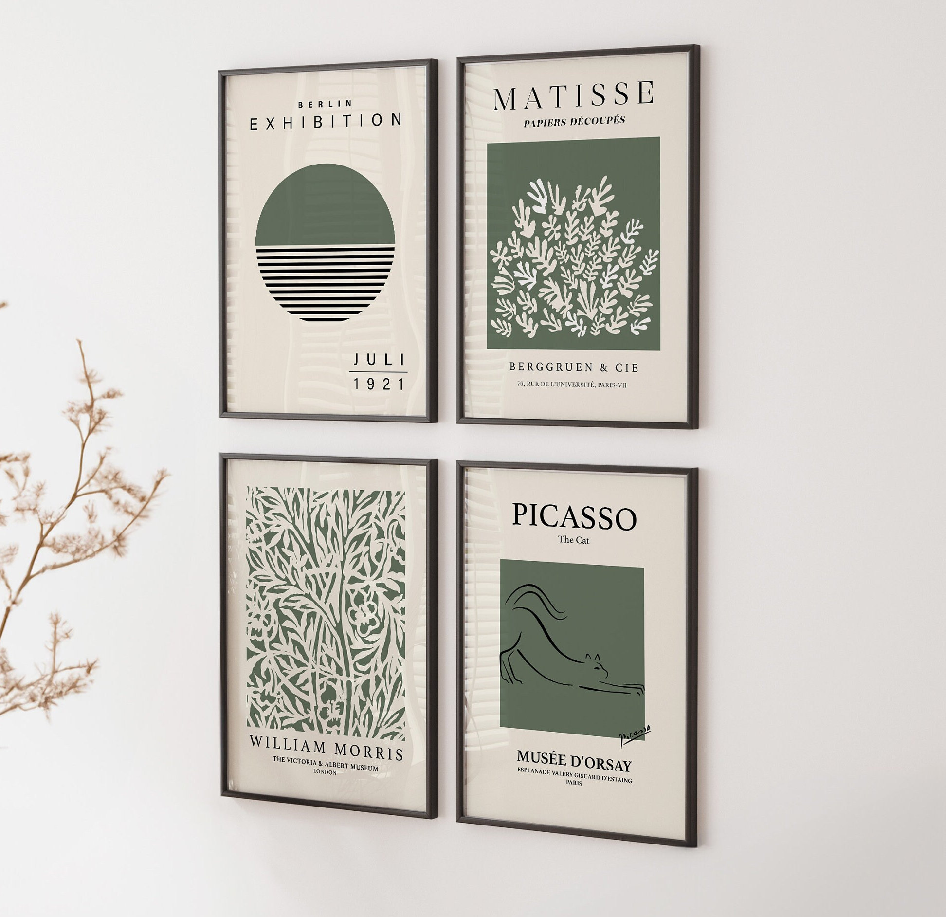 12 Forest Green Prints, Green Wall Art, Modern Art Poster, Green Prints ...