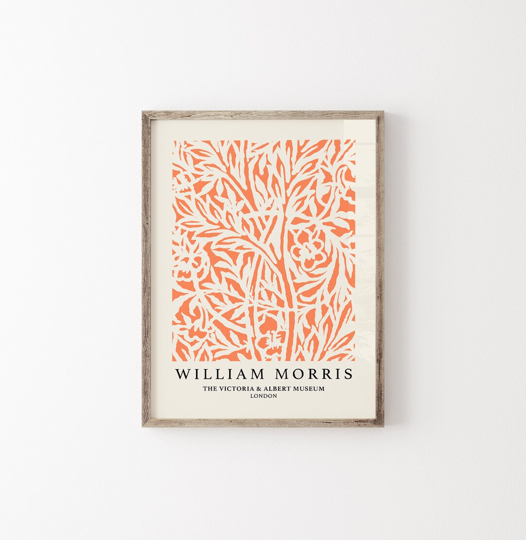 Orange William Morris Print, Botanical Art Nouveau Poster (digital Art ...