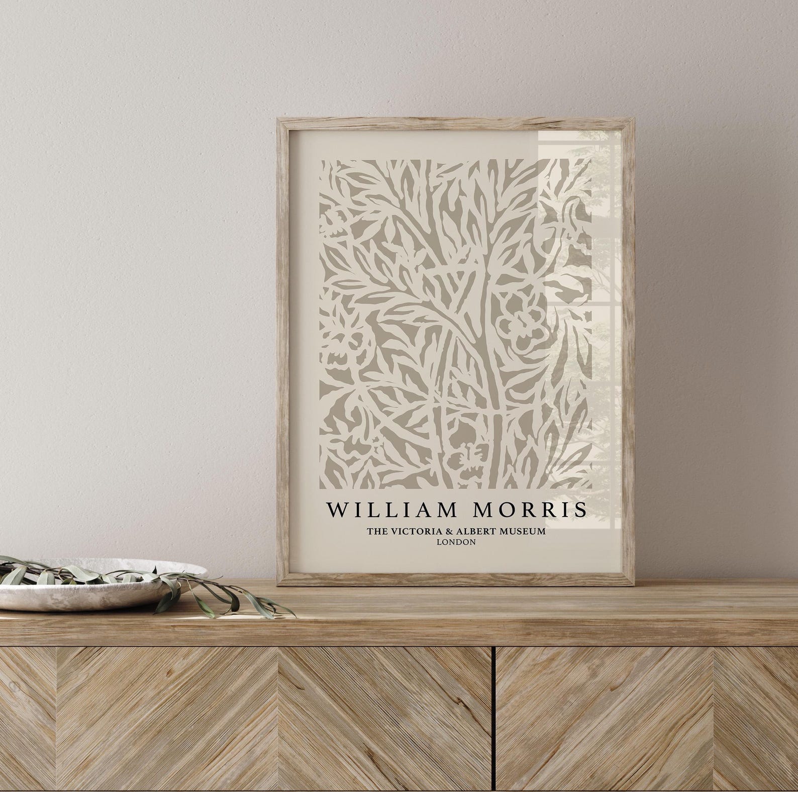 Beige William Morris Print, Neutral Wall Art, Vintage Wall Art, Brown ...