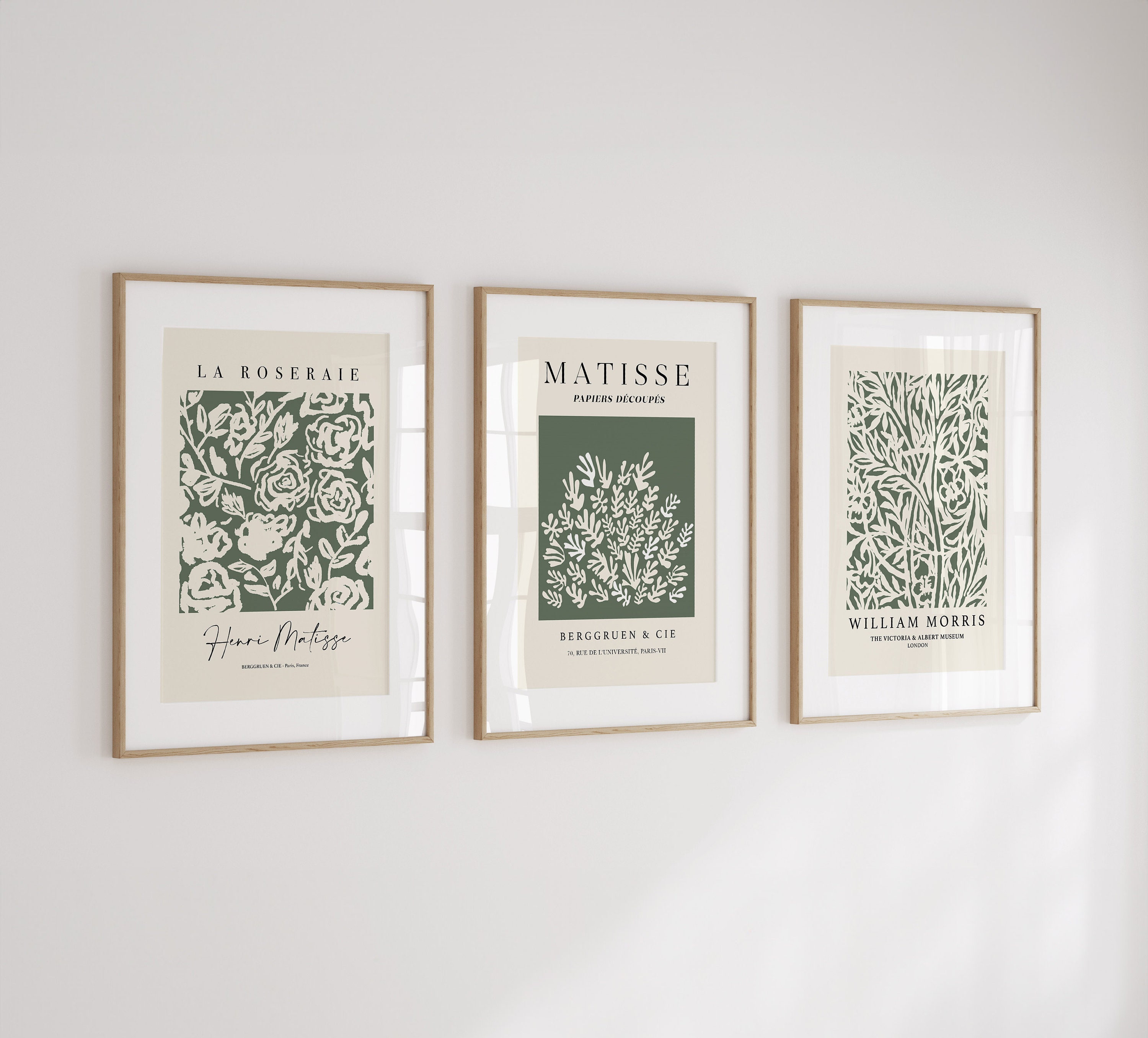 Forest Green Prints, 3 Set, Green Wall Art, Modern Art Poster, Green ...