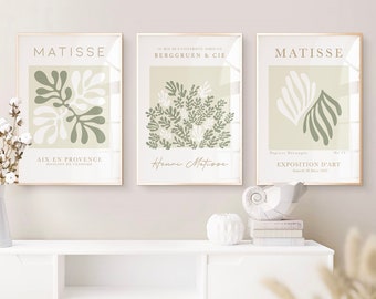 Forest Green Prints, 3 Set, Green Wall Art, Modern Art Poster, Green ...