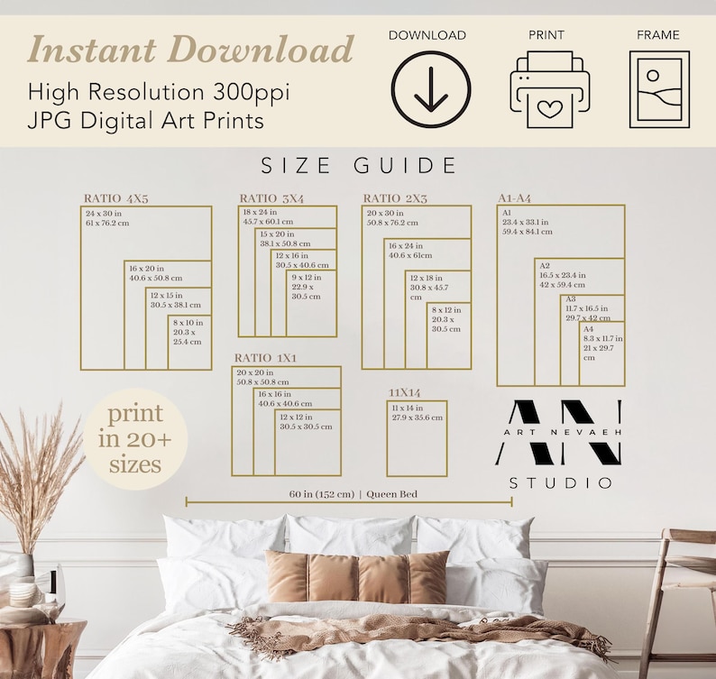 Sage Green Two Birds Print: Digital Download | Sage Green Cream Wall ...
