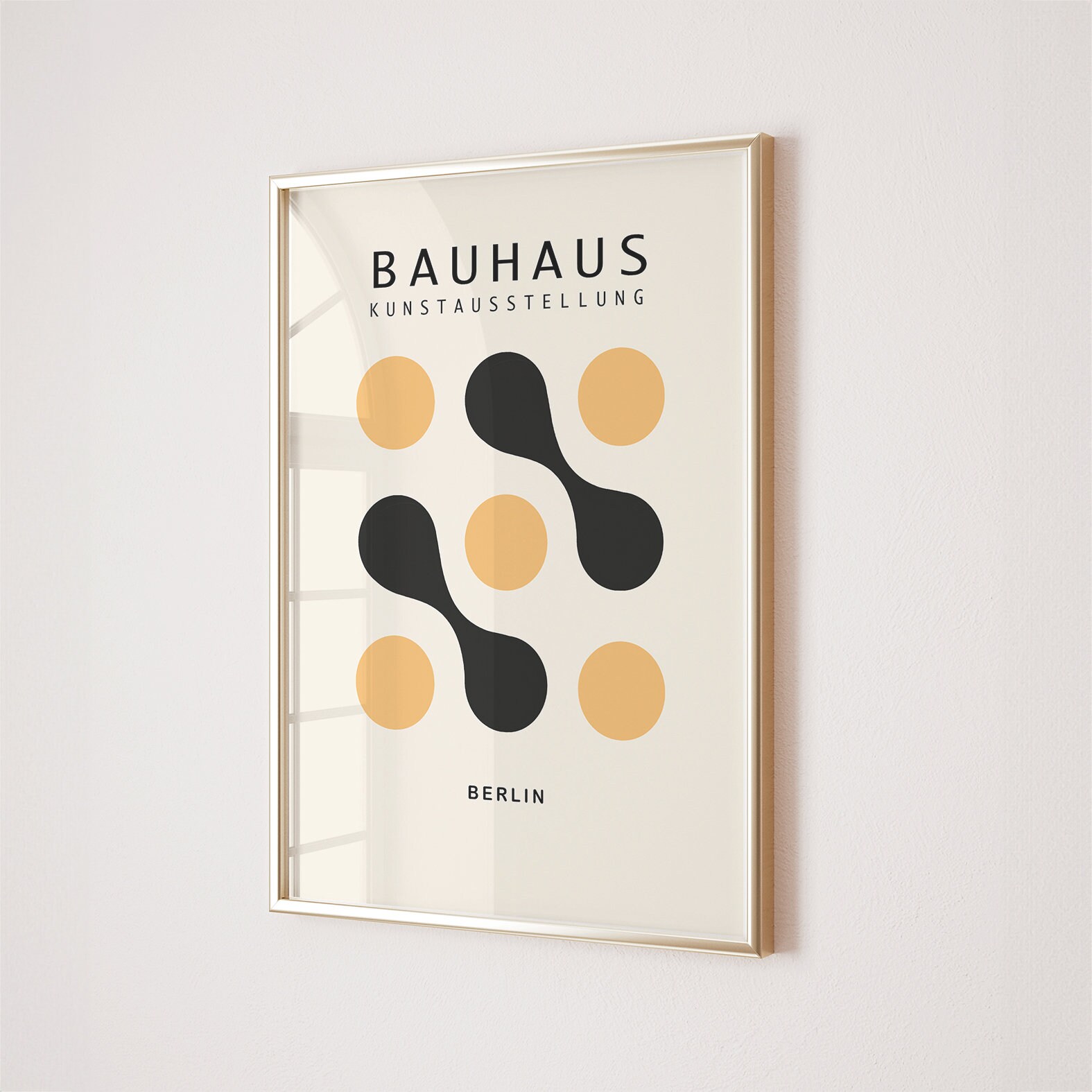 Yellow Wall Art, Bauhaus Print, Set of 3, Printable, Retro Poster ...