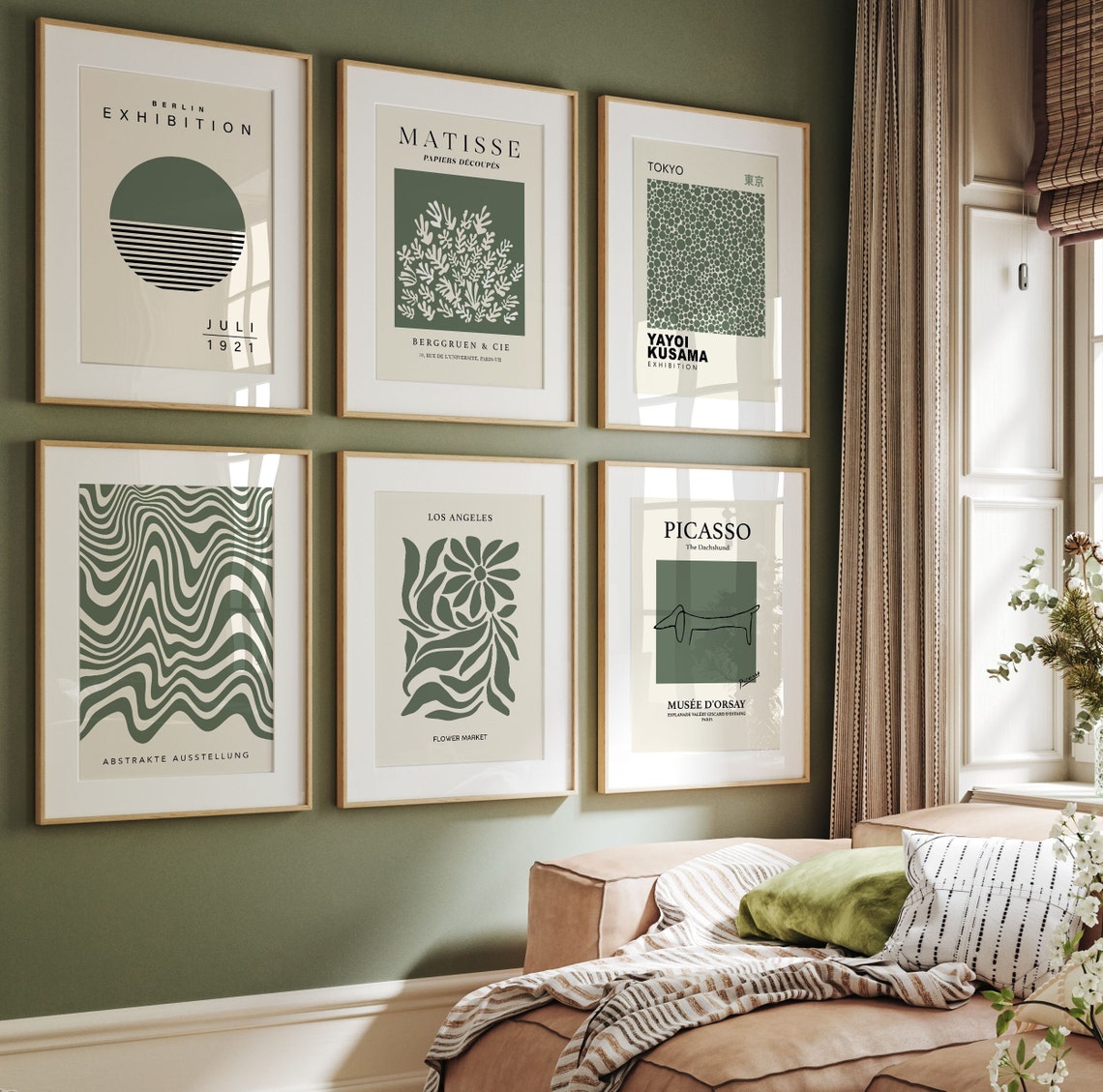 12 Forest Green Prints, Green Wall Art, Modern Art Poster, Green Prints ...