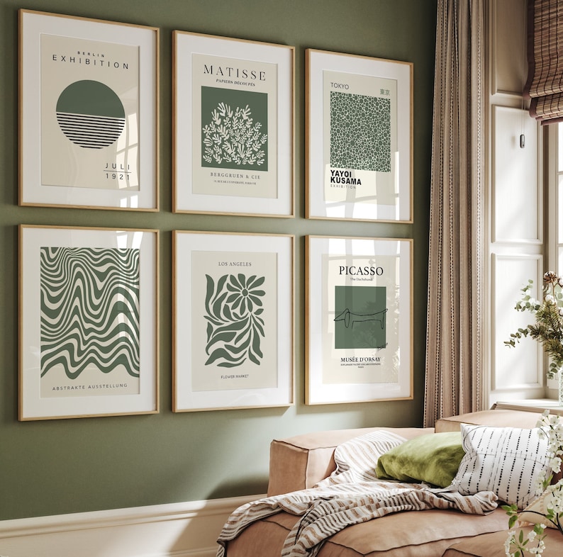 12 Forest Green Prints, Green Wall Art, Modern Art Poster, Green Prints ...