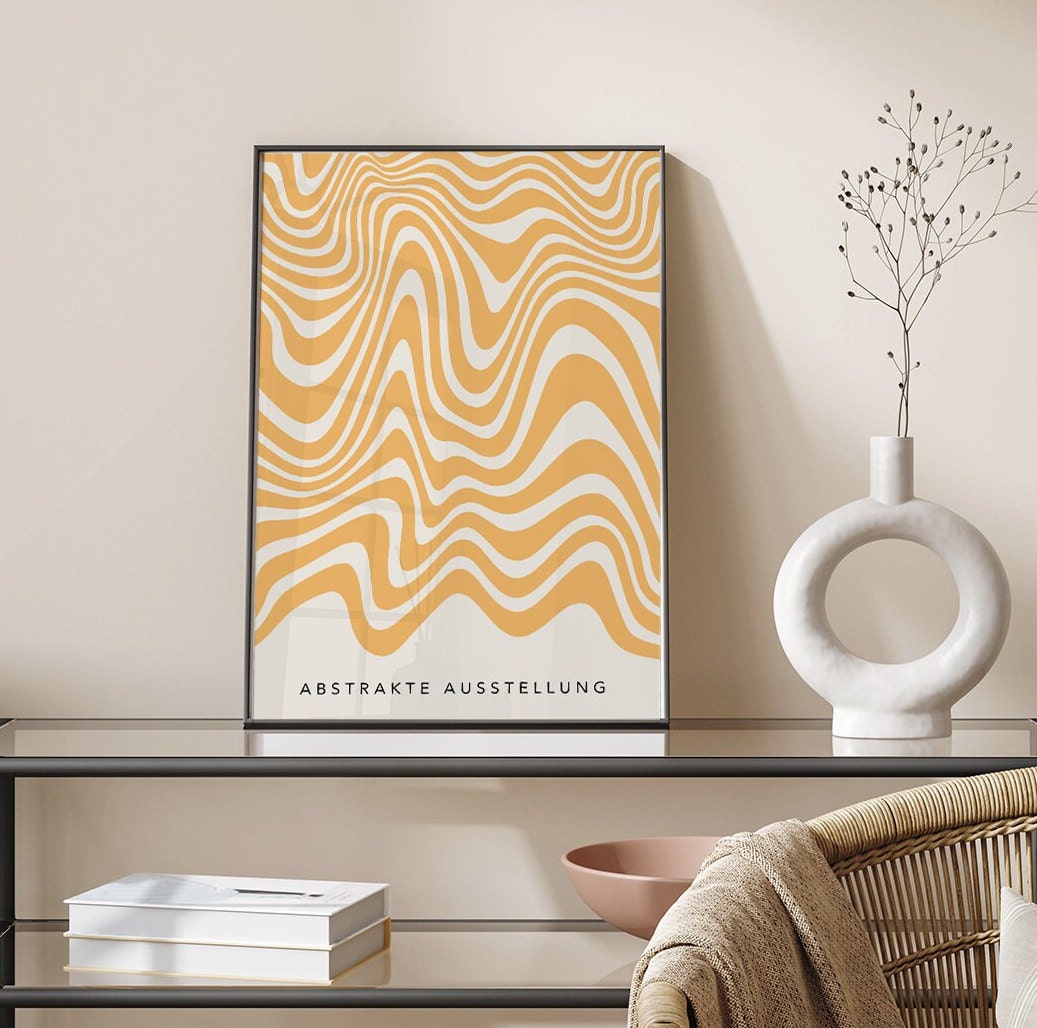 Yellow Wall Art, Bauhaus Print, Printable, Retro Poster, Modern Art ...
