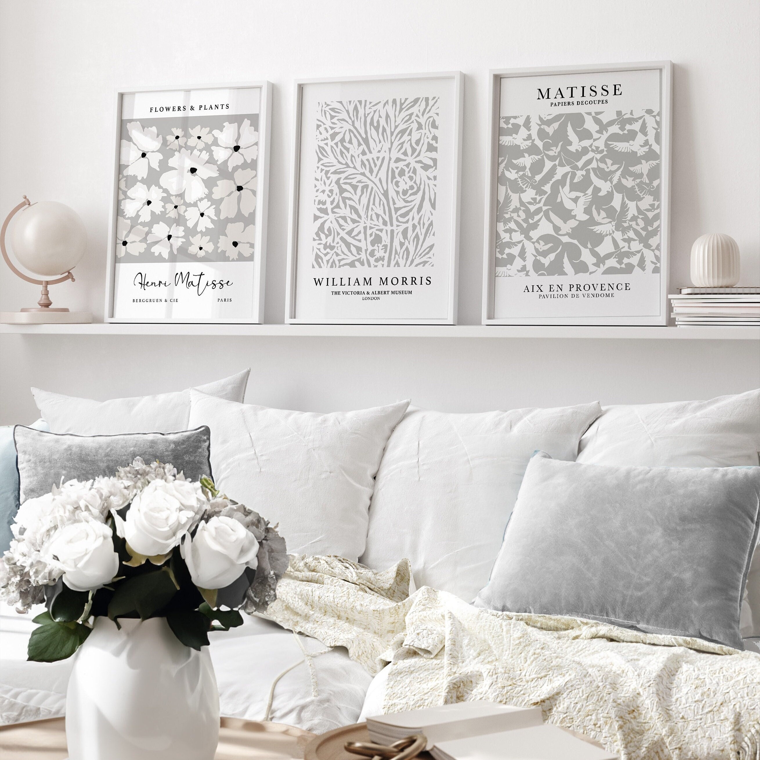 Grey wall pictures for living room store