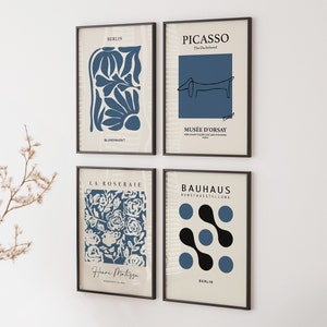 12 French Navy Print Bundle, Navy Blue Wall Art, Modern Art Poster, Navy Print, Navy Wall Art ...