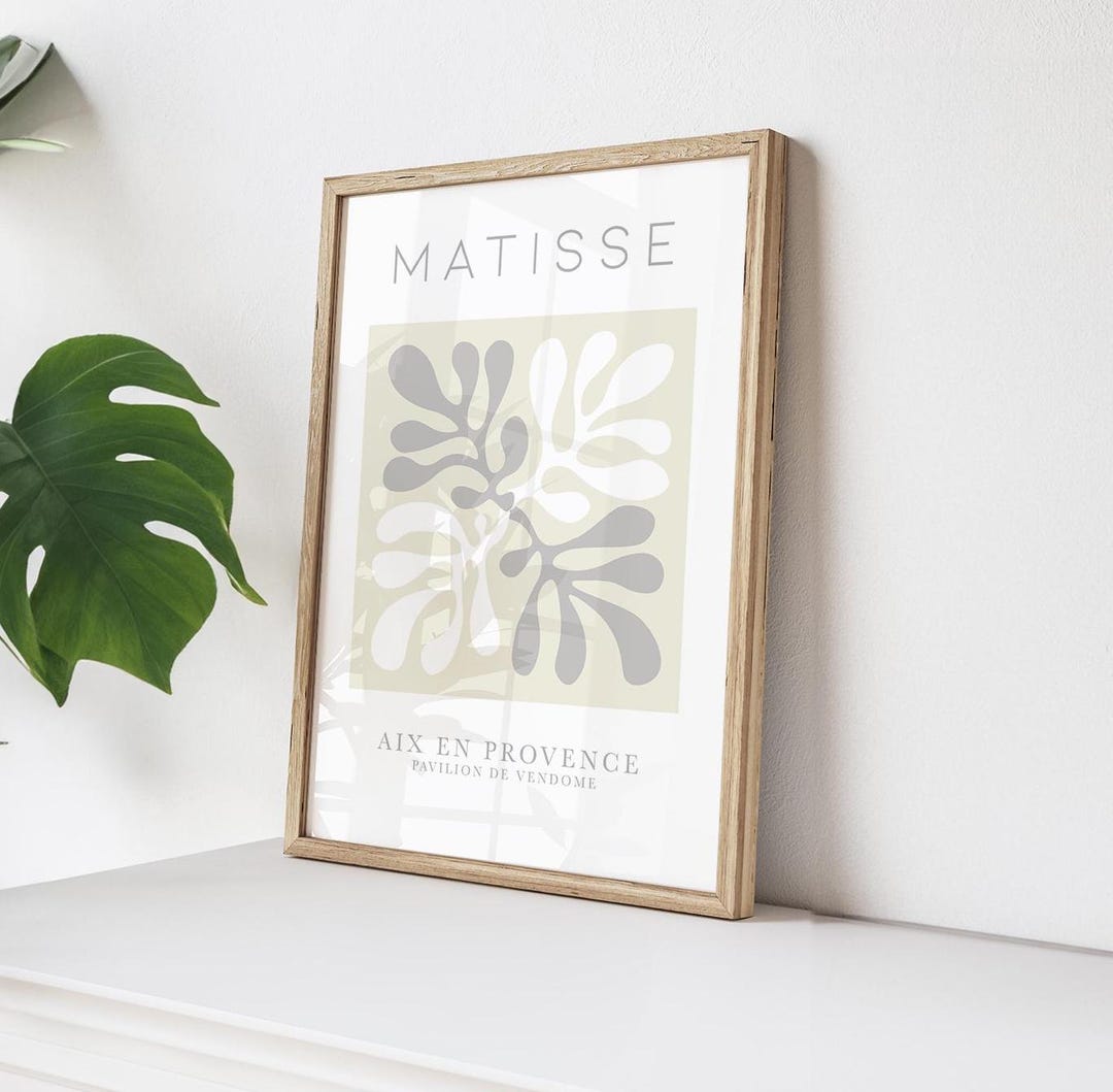 Soft Grey Matisse Print, Grey Wall Art, Modern Art Poster, Grey Print ...