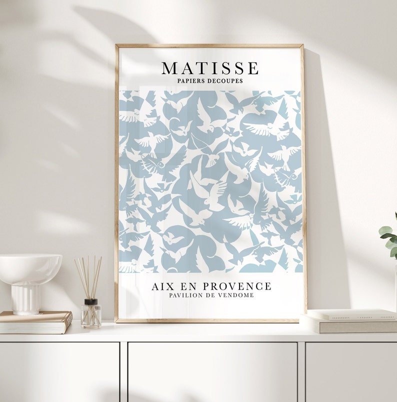 Duck Egg Blue Matisse Birds Print, Modern Wall Art (digital Download ...