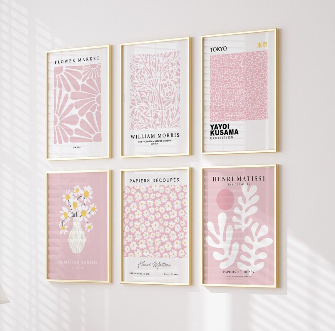 12 Pink Prints Bundle, Pink Wall Art, Modern Art Poster, Pastel Pink ...