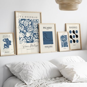 12 French Navy Print Bundle, Navy Blue Wall Art, Modern Art Poster, Navy Print, Navy Wall Art ...