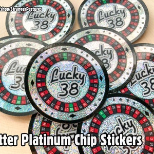 GLITTER Platinum Chip Holographic Stickers - Etsy