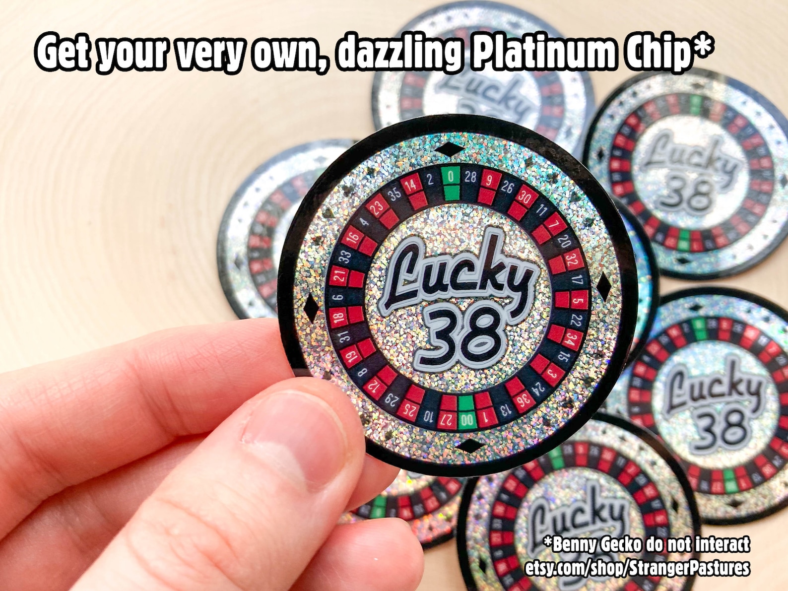 GLITTER Platinum Chip Holographic Stickers - Etsy