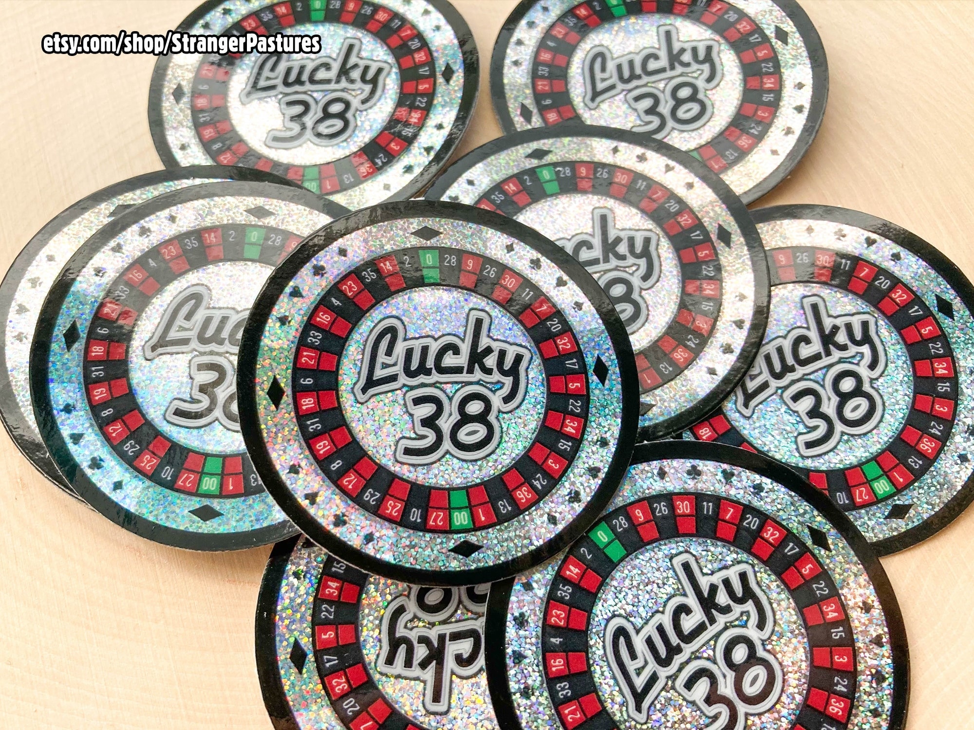 GLITTER Platinum Chip Holographic Stickers - Etsy