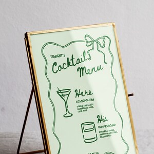 Hand-drawn Cute Cocktail Menu Template | Custom Illustrated Bar Menu ...