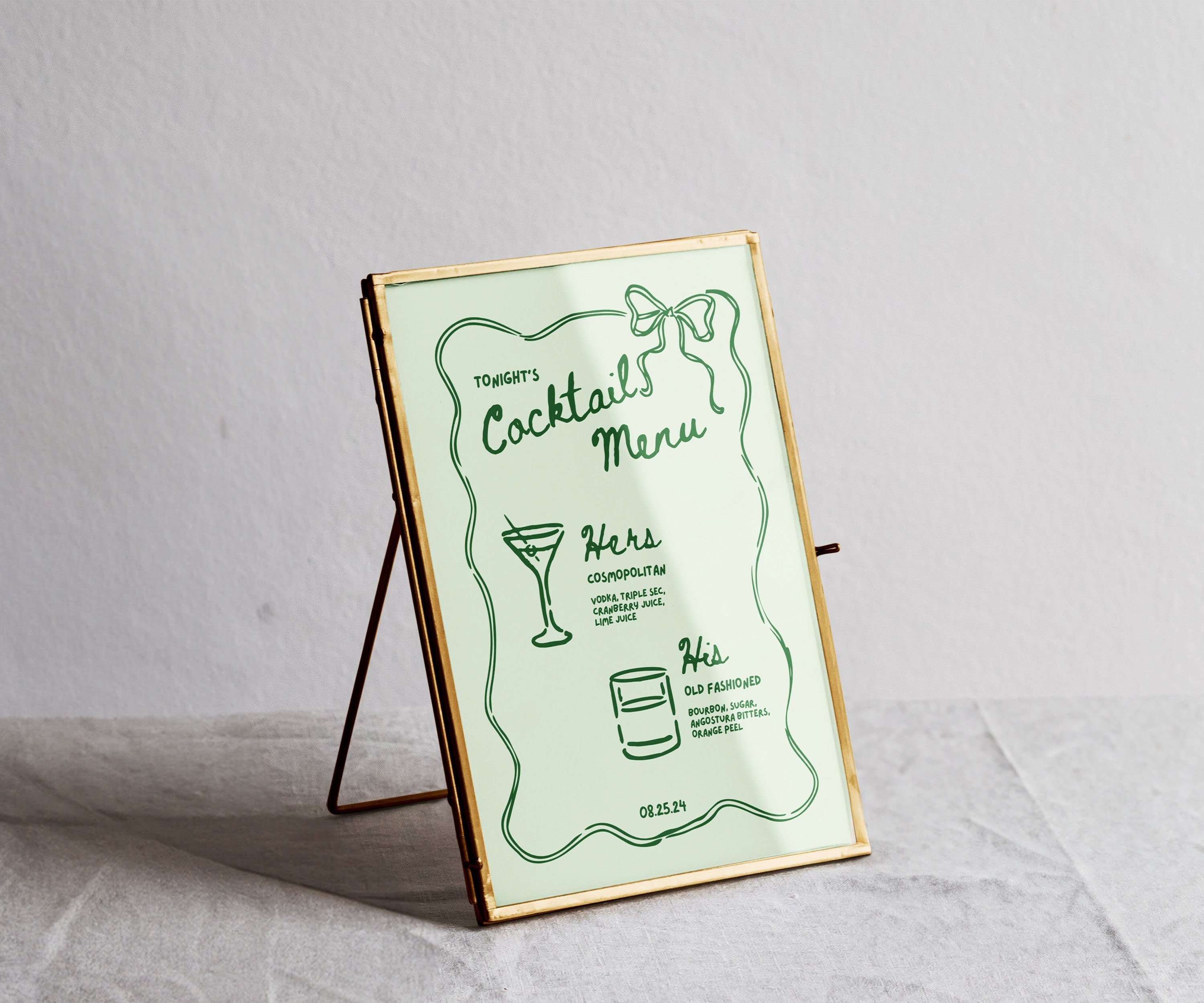 Hand-drawn Cute Cocktail Menu Template | Custom Illustrated Bar Menu ...