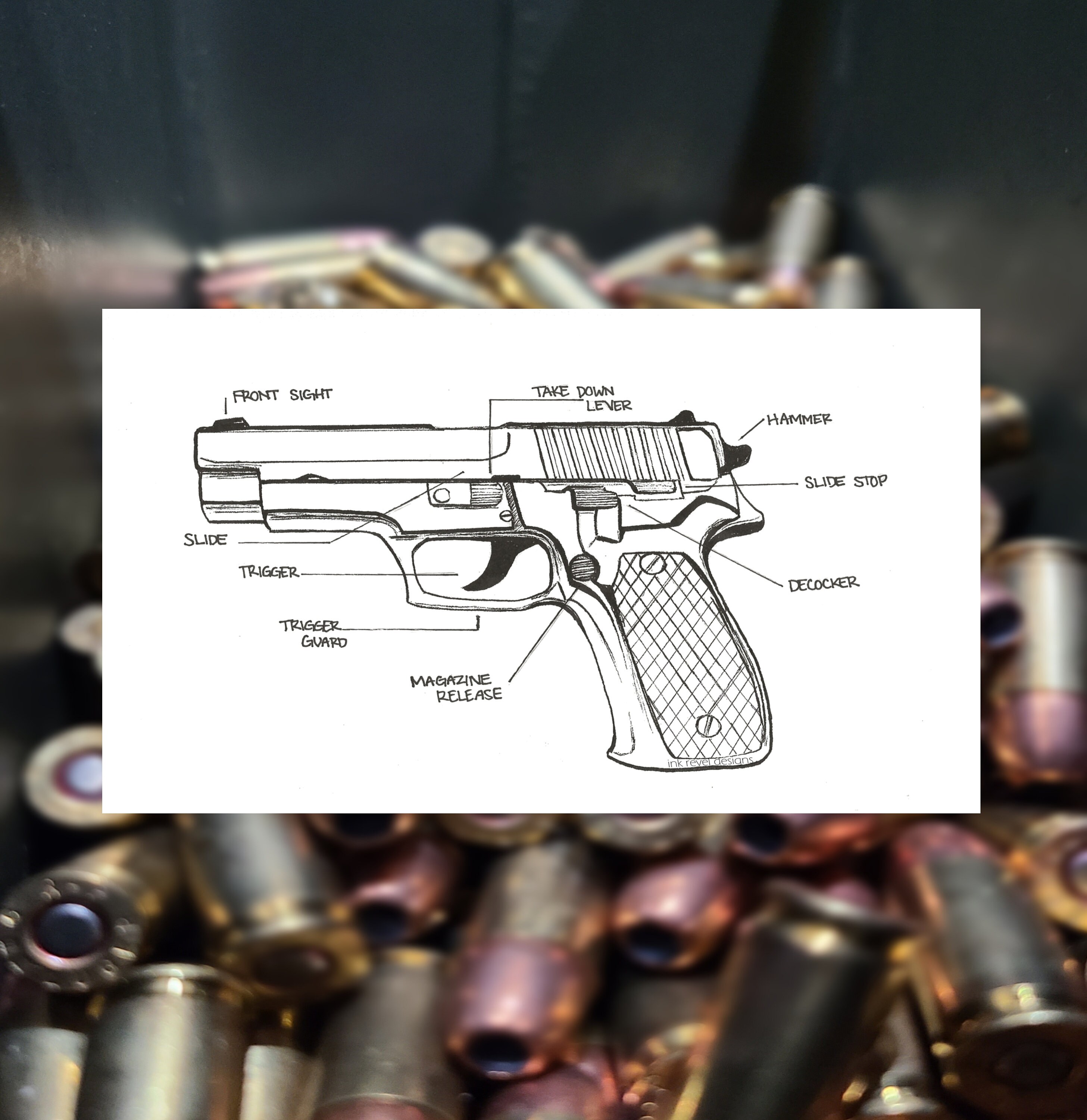 Anatomy of a Sig Sauer P226 Waterproof Decal Sticker sig - Etsy