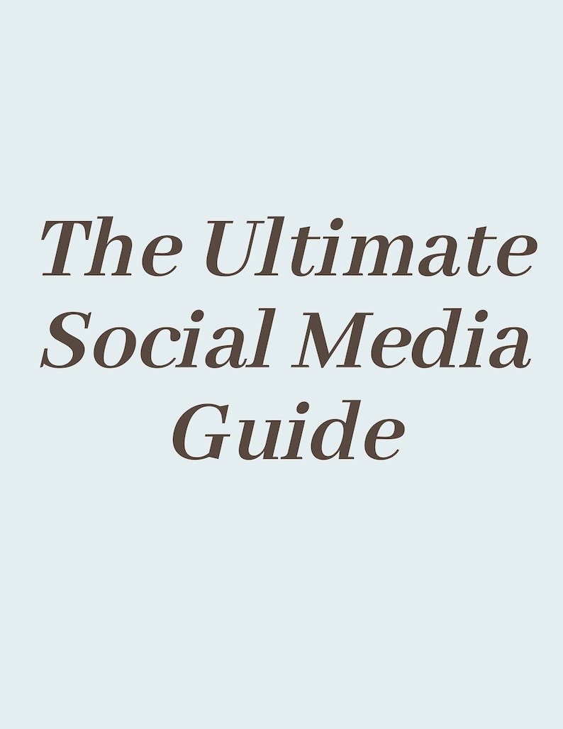 The Ultimate Social Media Guide - Planner - Etsy