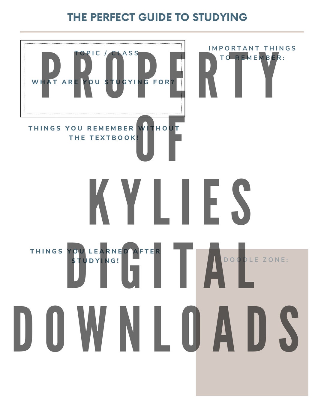 The Perfect Study Guide - Printable, Instant Download, Notes, College ...