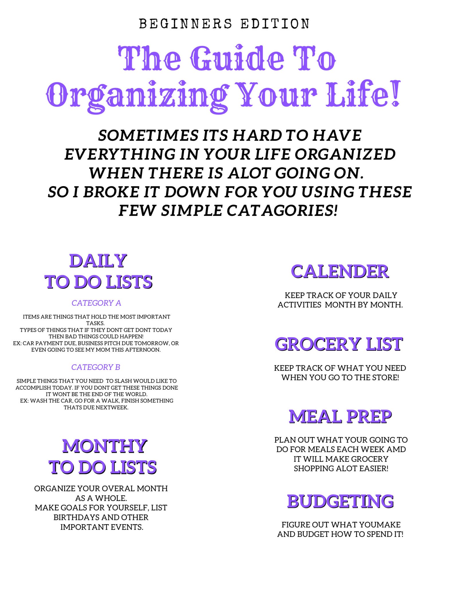 Organize Your Life -PURPLE- Planner - Etsy