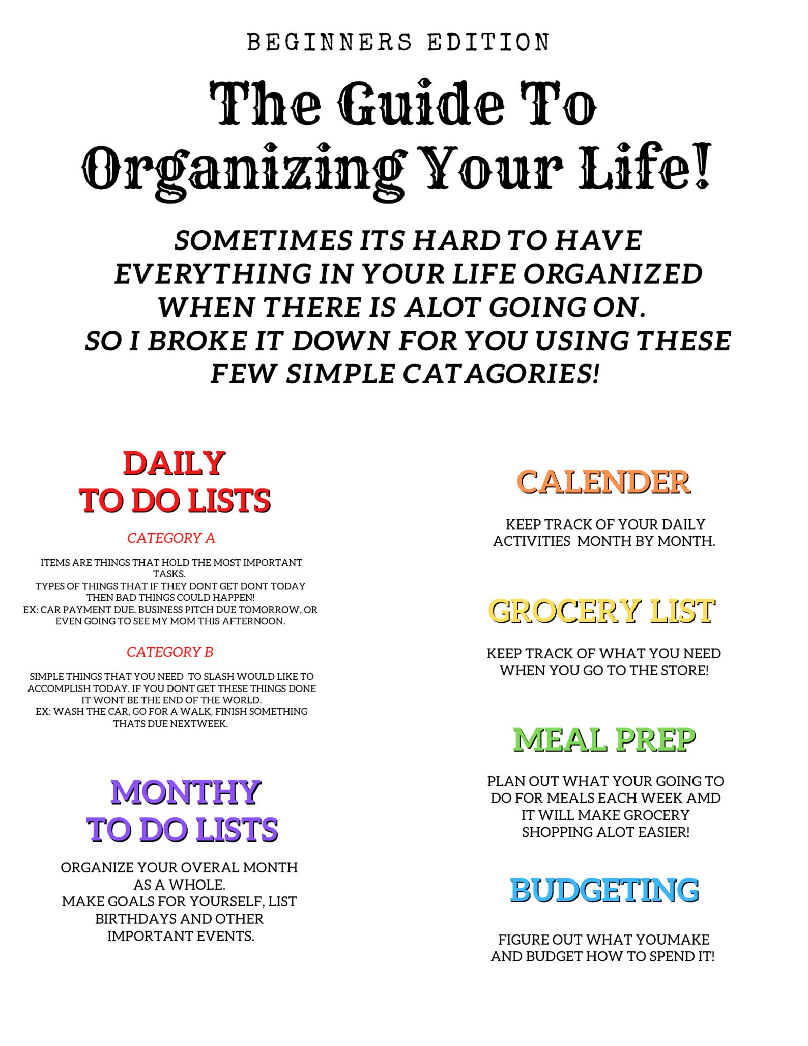 Organize Your Life (color Coded Version) | Digital Planner - Etsy