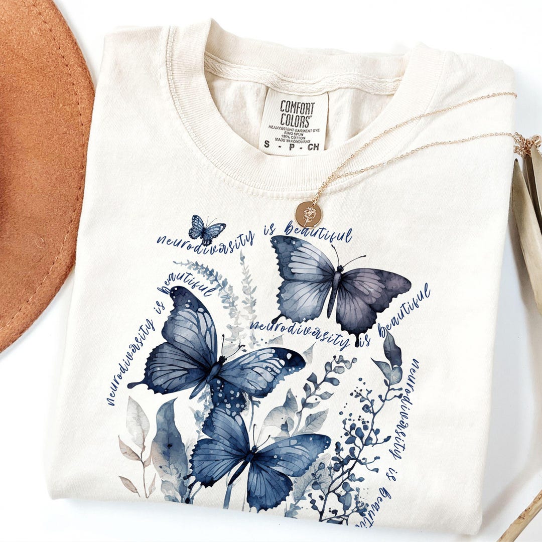 Neurodiversity Butterfly T-shirt: Comfort Colors Autism & ADHD Tee - Etsy