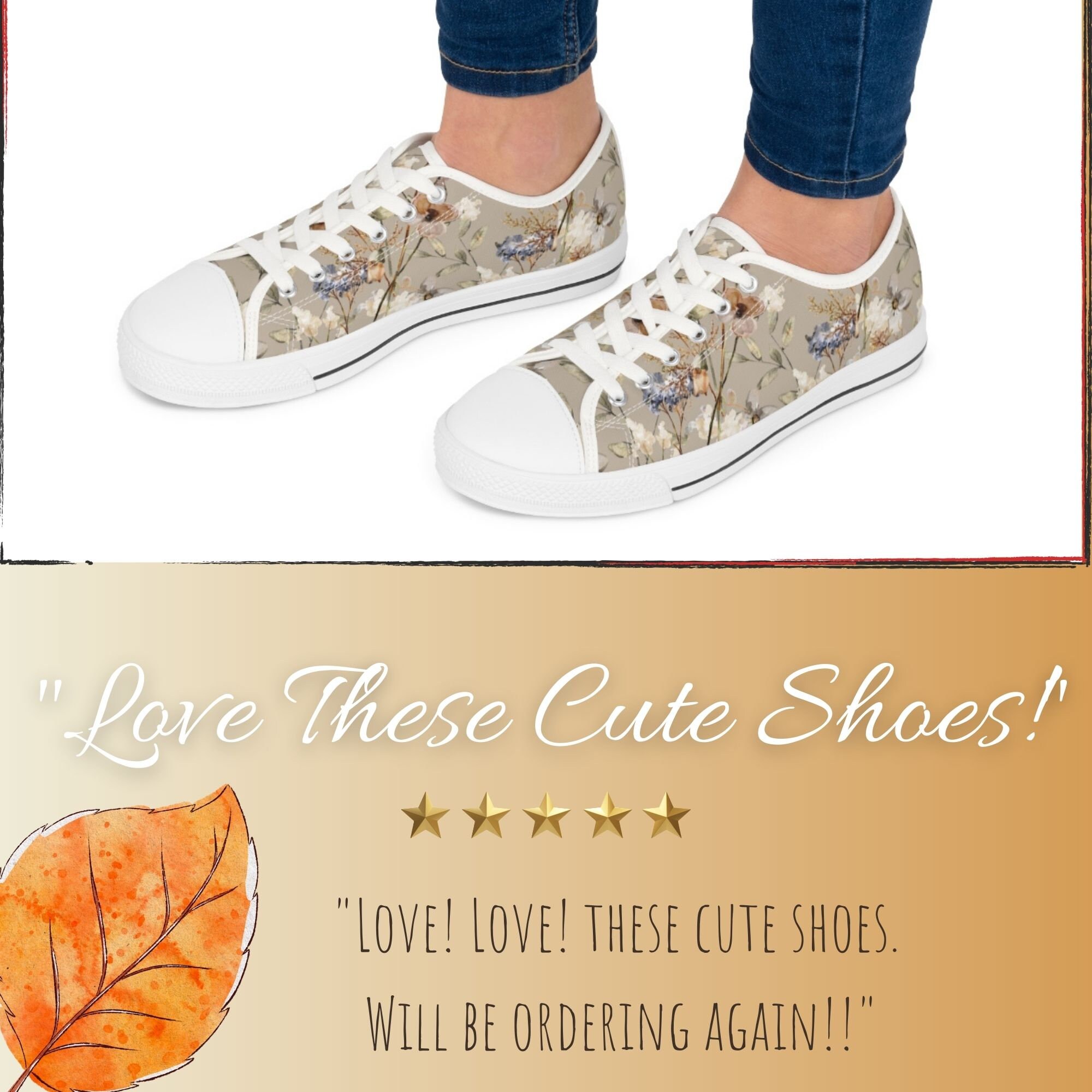 Custom Fall Wildflowers Canvas Sneakers, Women's Casual Shoes, Autumn ...