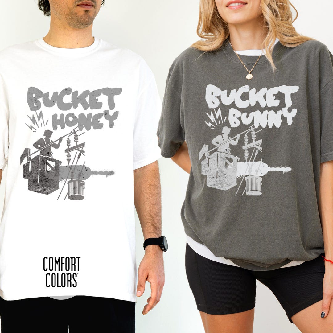 Comfort Colors Lineman Matching Couples Valentine Shirts, Bucket Honey ...