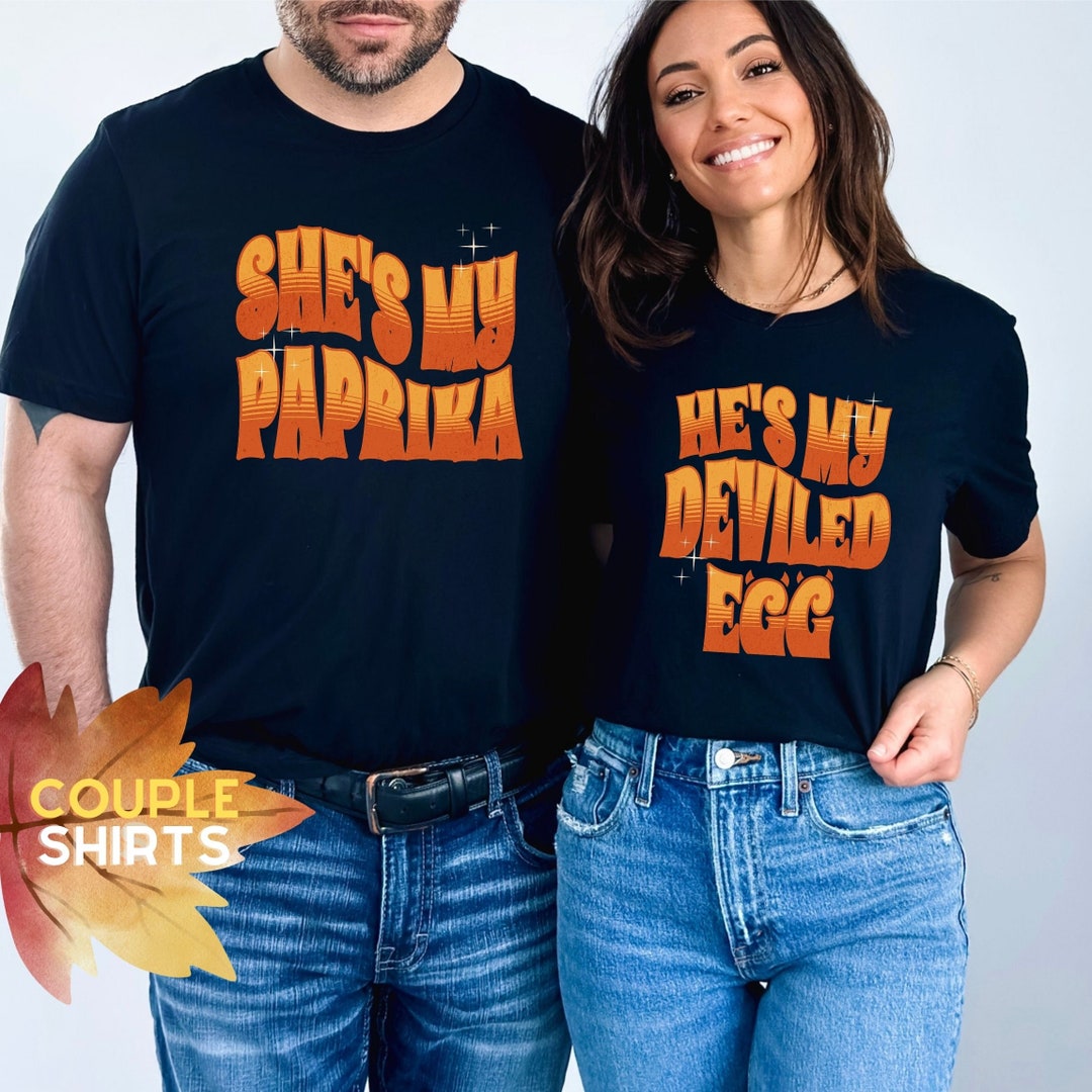 Matching Thanksgiving Couple Shirts, Retro Groovy Couples T-shirts ...