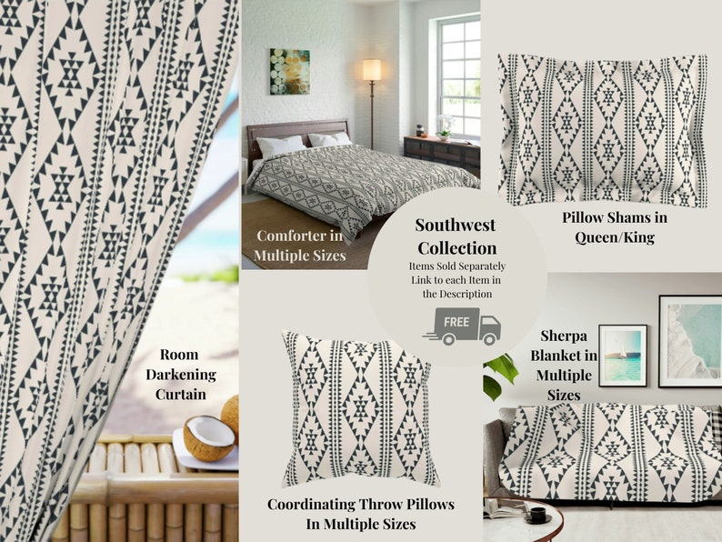 Aztec Navajo Southwest Stripes Window Curtains 1 Piece - Etsy