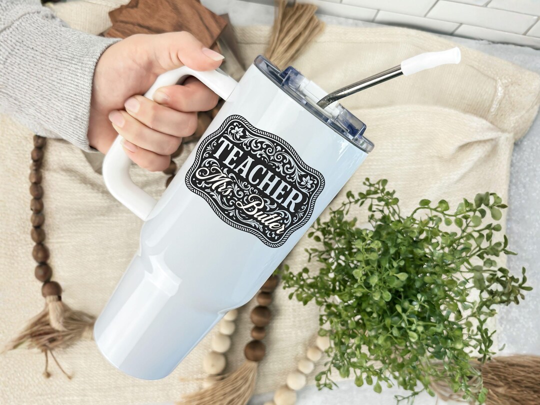 Personalized Teacher Tumbler – Western Belt Buckle Design 40oz ...