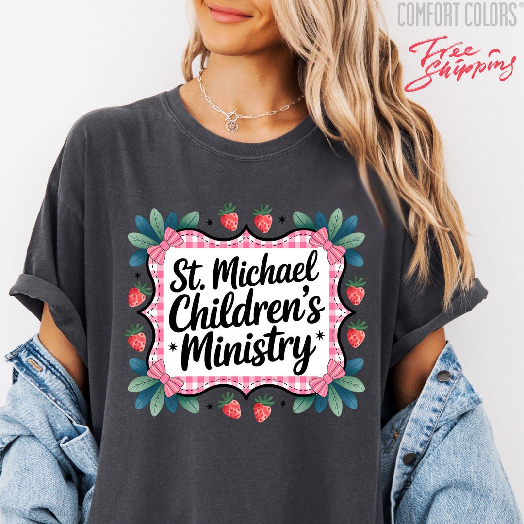 Custom Children's Ministry Strawberry Comfort Colors T-shirt, Kids ...