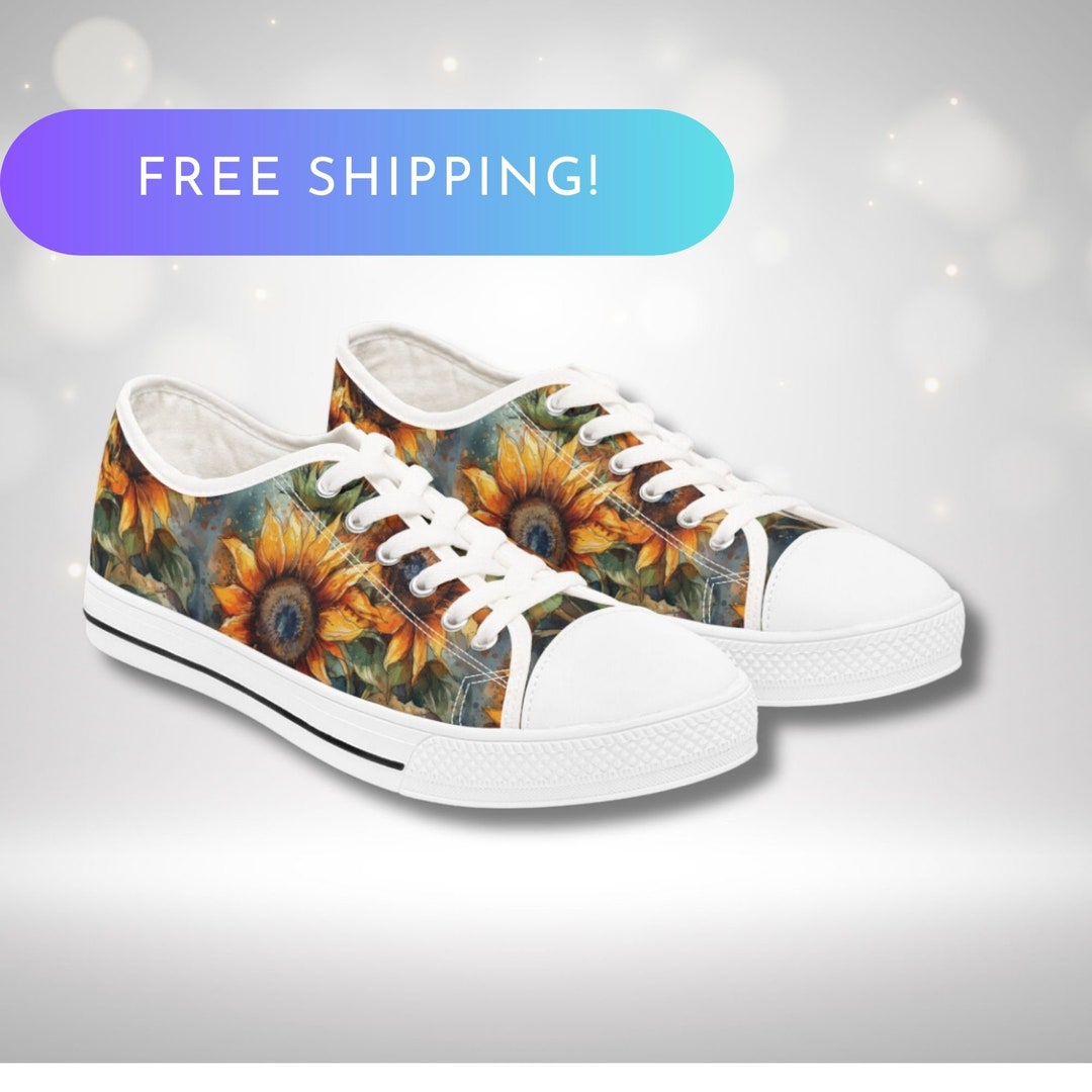 Fall Sunflower Shoes, Women's Sneakers, Unique Comfortable Shoes ...