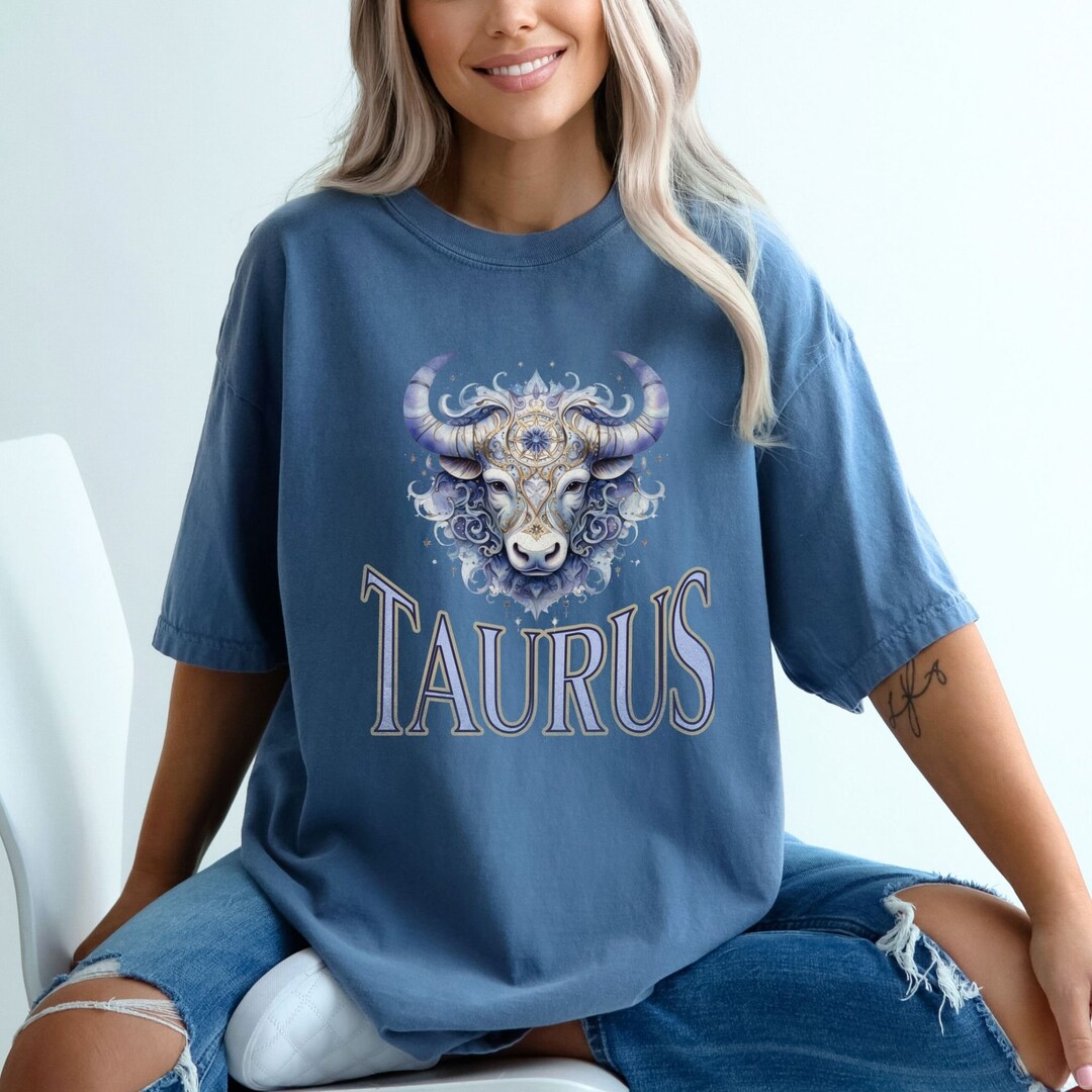 Comfort Colors Taurus Shirt: Vintage Collegiate Zodiac Tee - Etsy