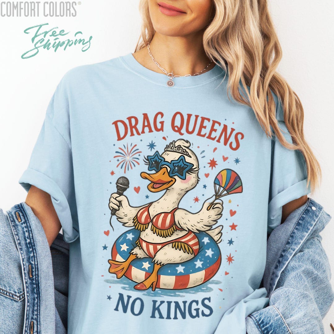 Drag Queen Duck Pool Float Tee: Funny LGBTQ Pride Comfort Colors Shirt ...