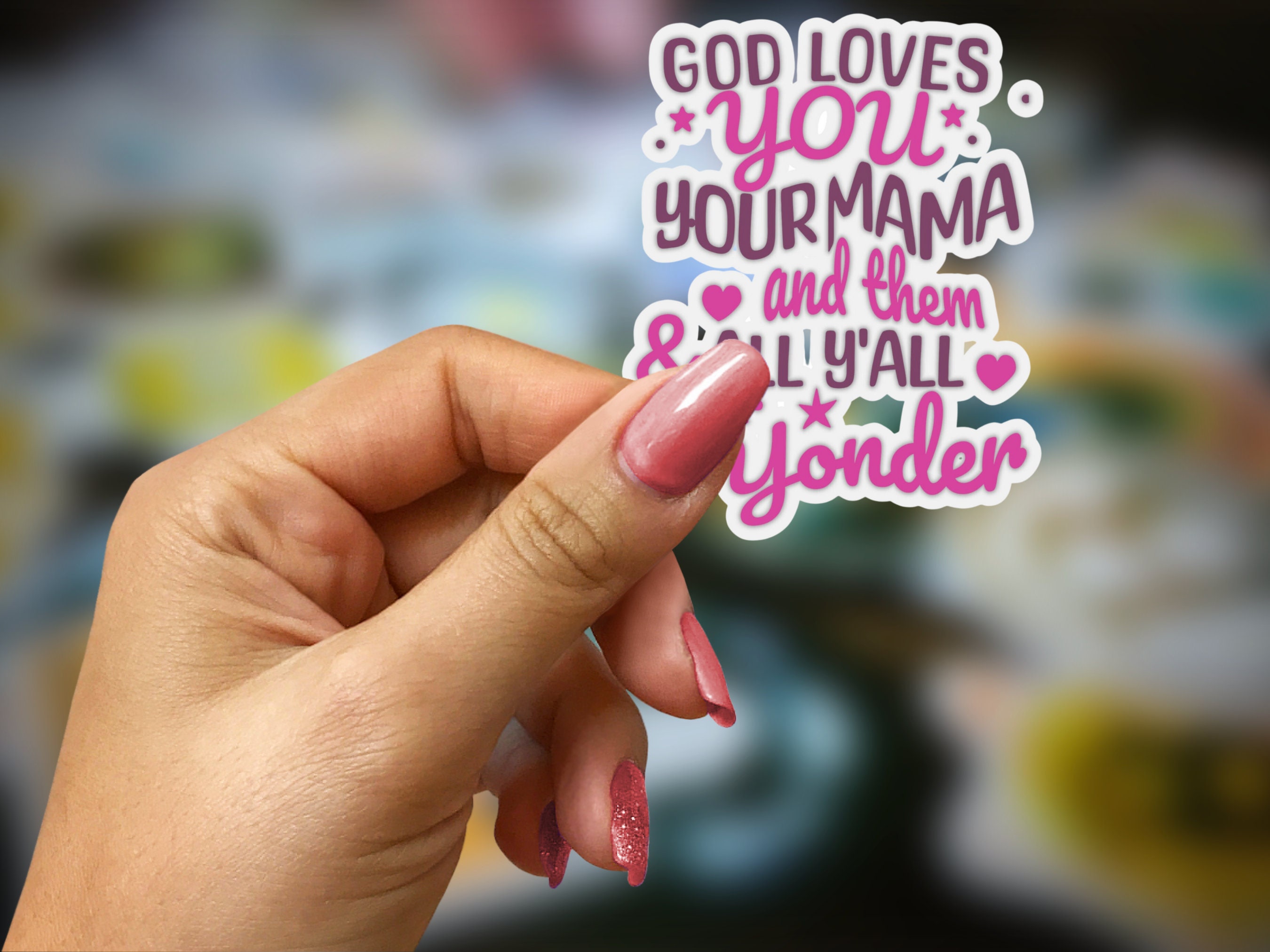 God Loves You Sticker Laptop Sticker Religious Gifts Gift - Etsy