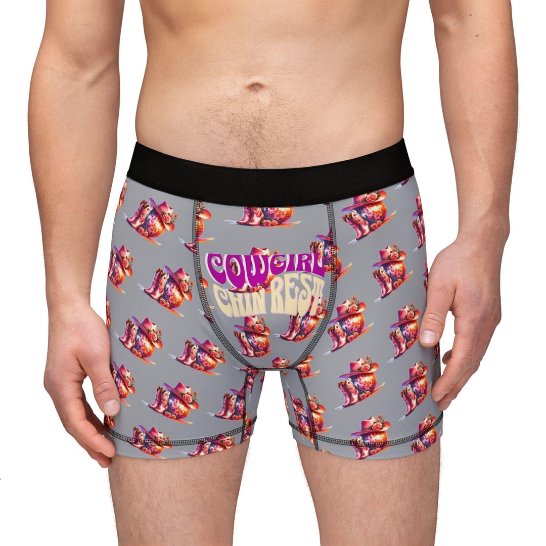 Cowgirl Chin Rest Funny Men's Boxers, Valentine Gift for Him, Present ...