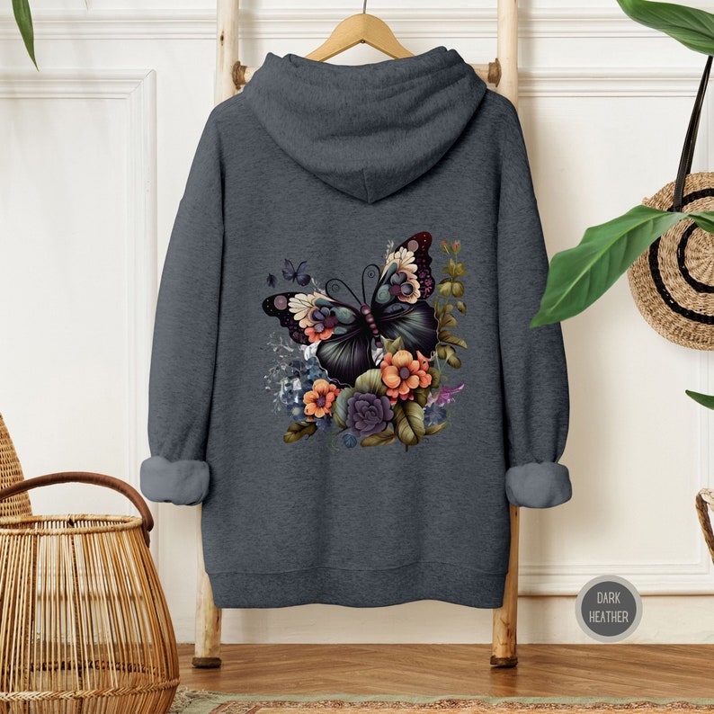 Butterfly Hoodie, Floral Butterfly Sweatshirt, Butterfly Lover Sweater ...