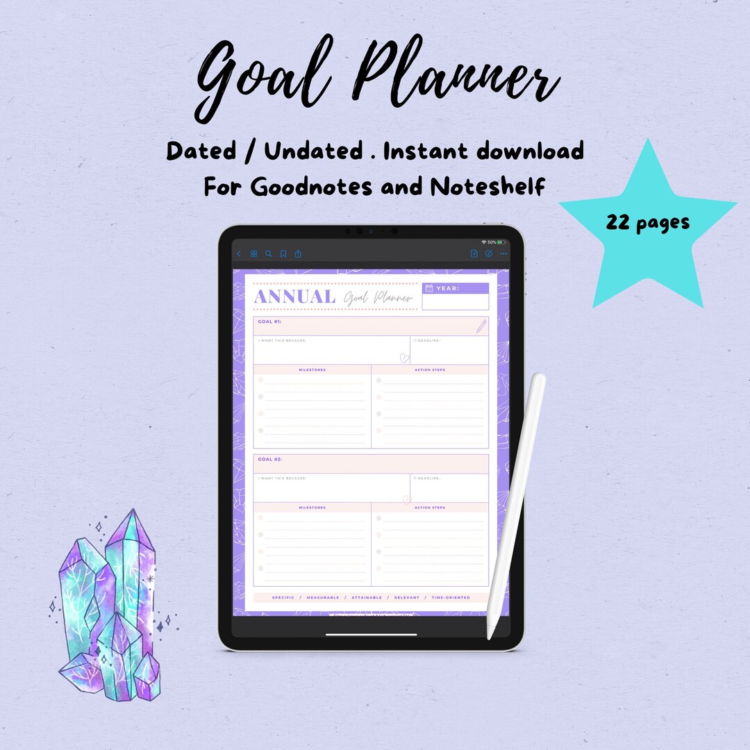 Digital Goal Planner, Baby Steps Break Down, Goodnotes, Notebook, Ipad ...