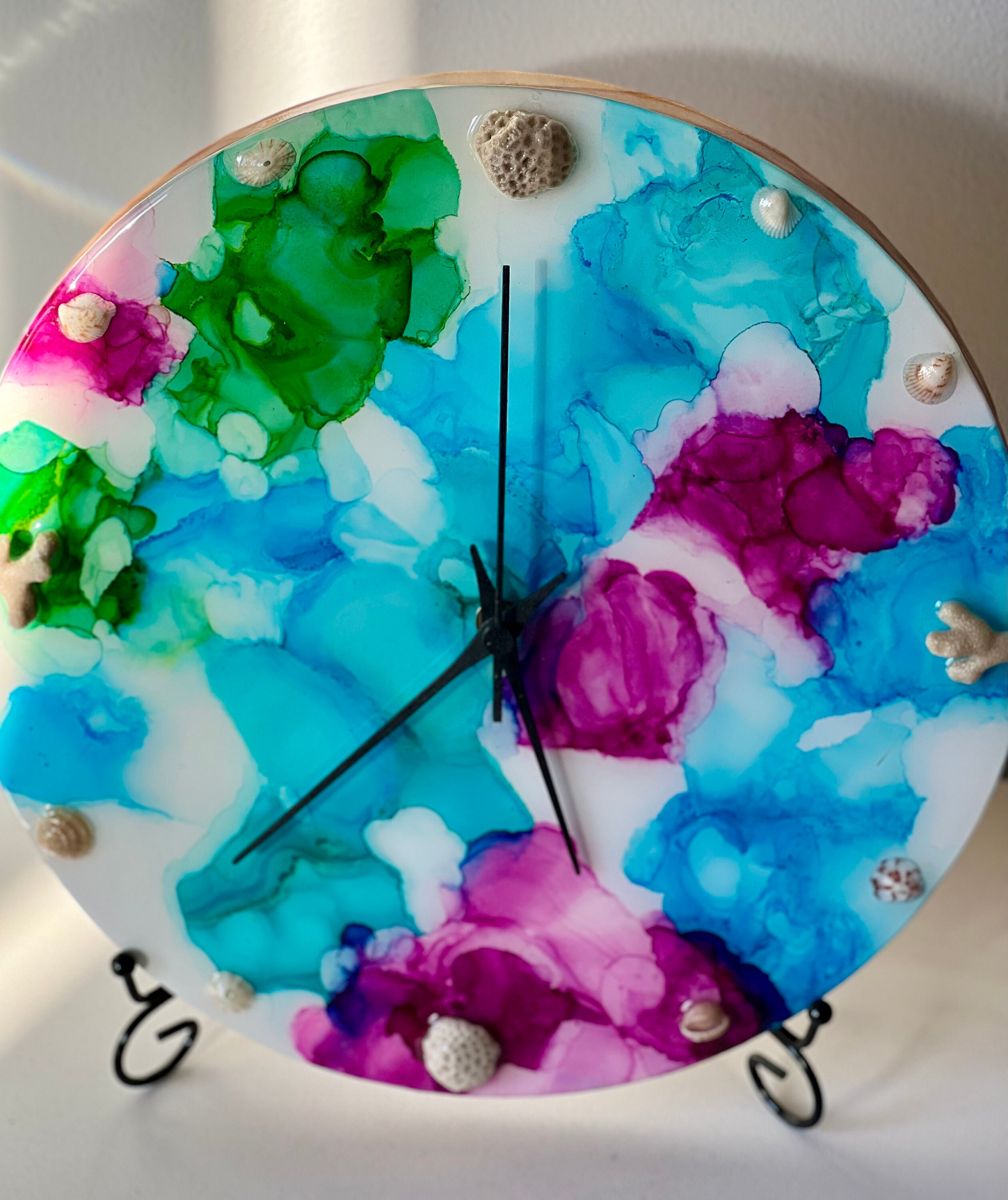 Alcohol Ink and Epoxy Clocks 2 Color Options - Etsy