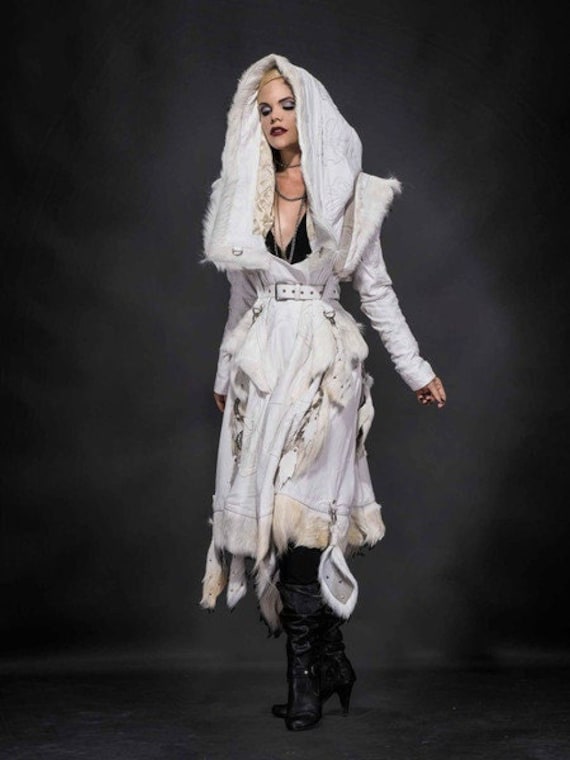Huntress Jacket in White Sheepskin White Leather Jacket With - Etsy