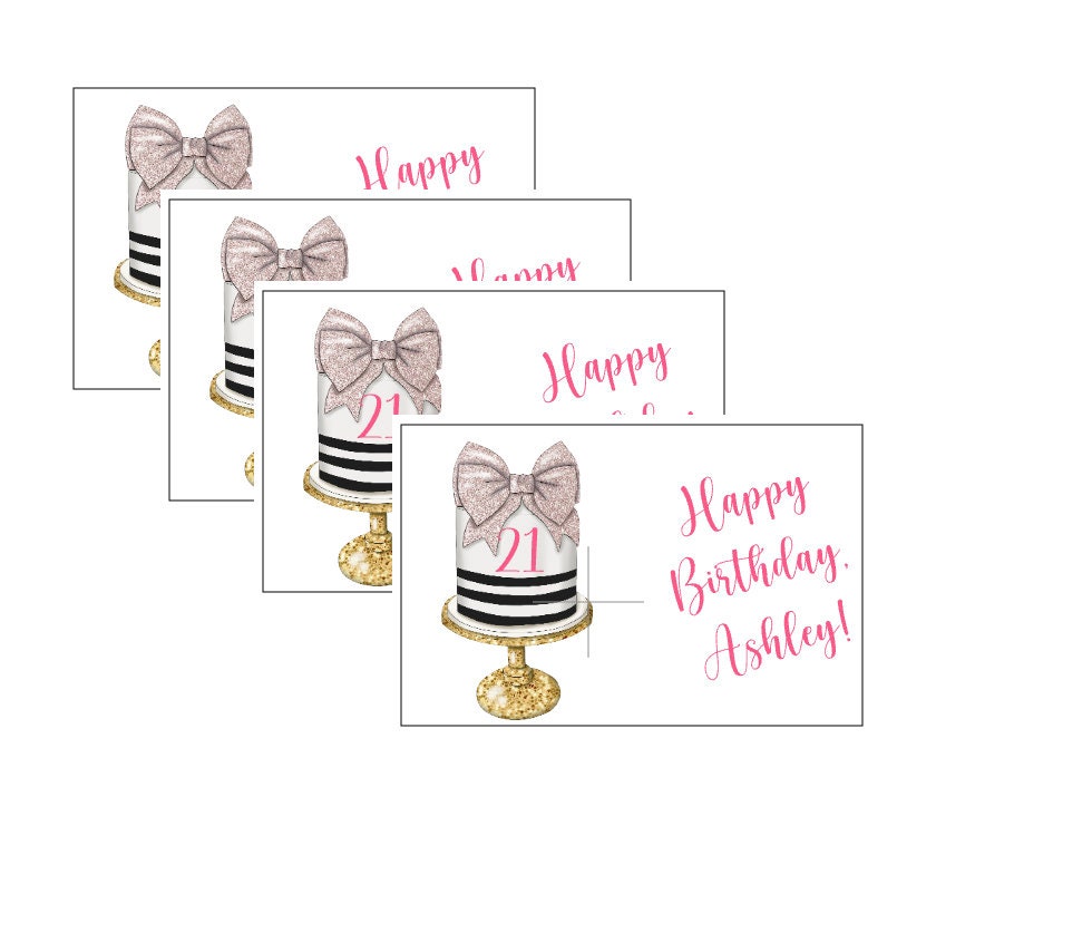 21st Birthday Cake Labels for Mini Liquor Bottles - Etsy