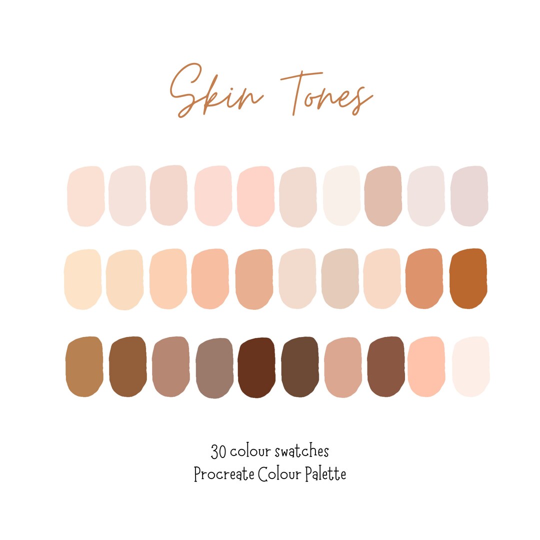 Skin Tones Procreate Color Palette, Procreate 30 Swatches, iPad ...