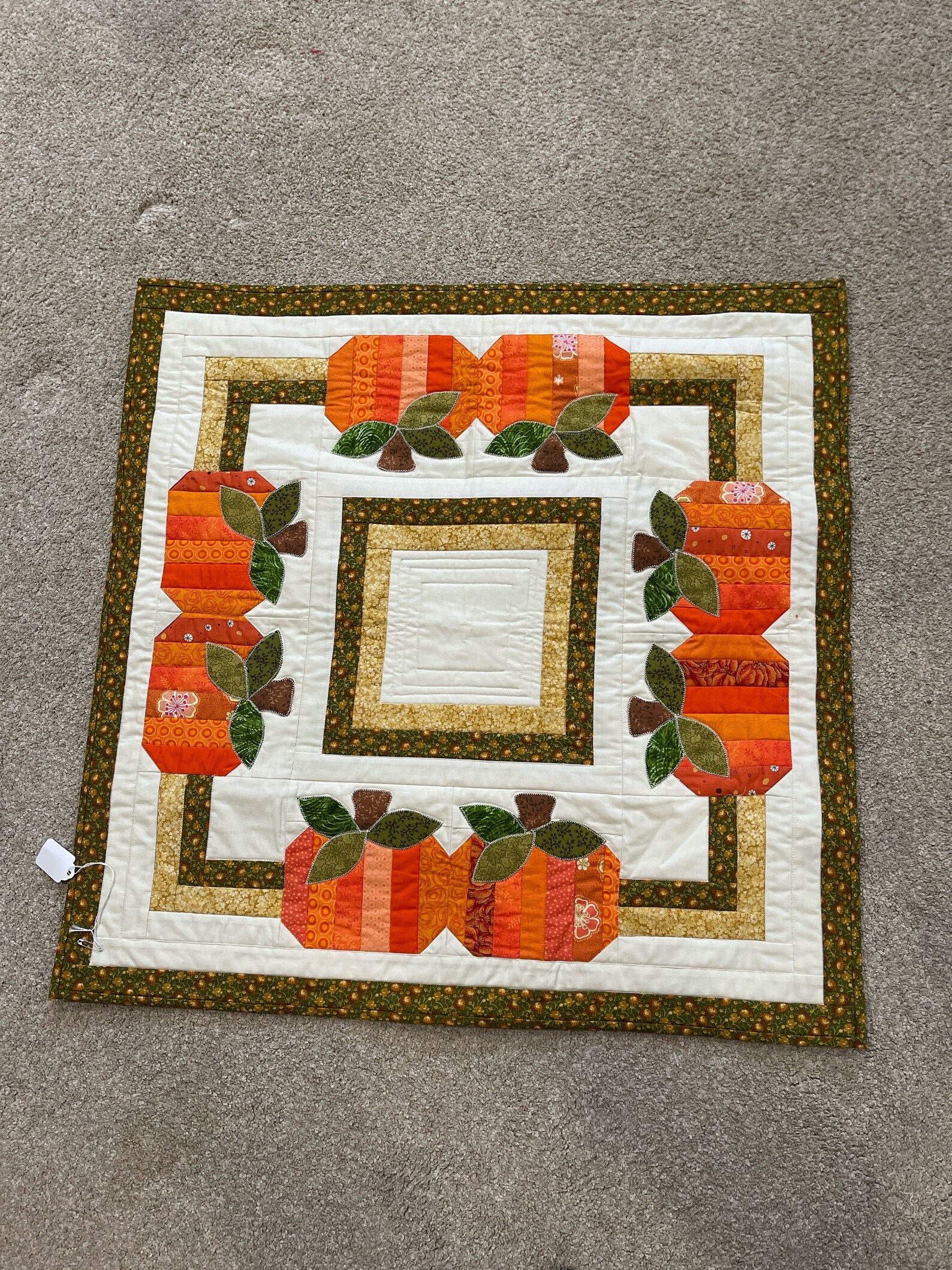 Square Fall Pumpkin Table Topper - Etsy