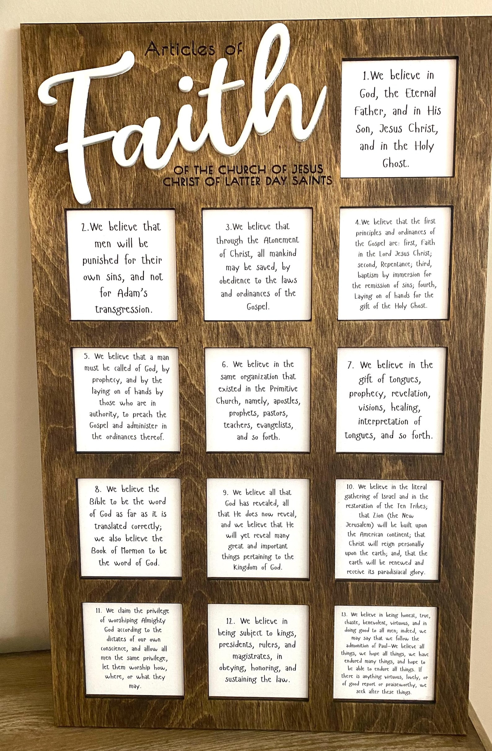 Articles of Faith Printable Poster, 13 Articles of Faith Sign, Book of ...
