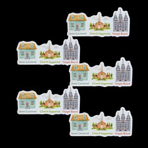 Home Centered Church Supported Temple Bound Stickers, LDS Stickers ...