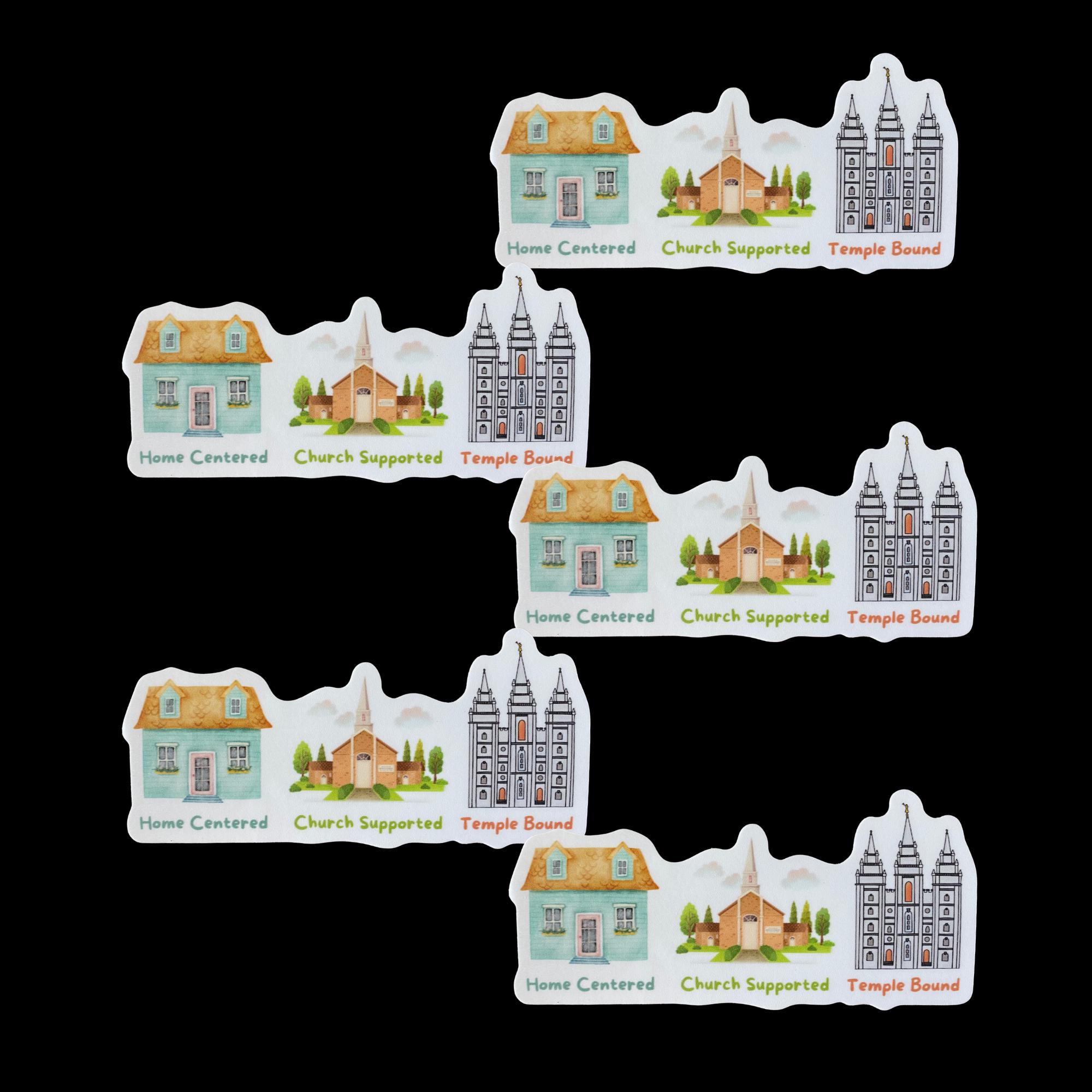 Home Centered Church Supported Temple Bound Stickers, LDS Stickers ...